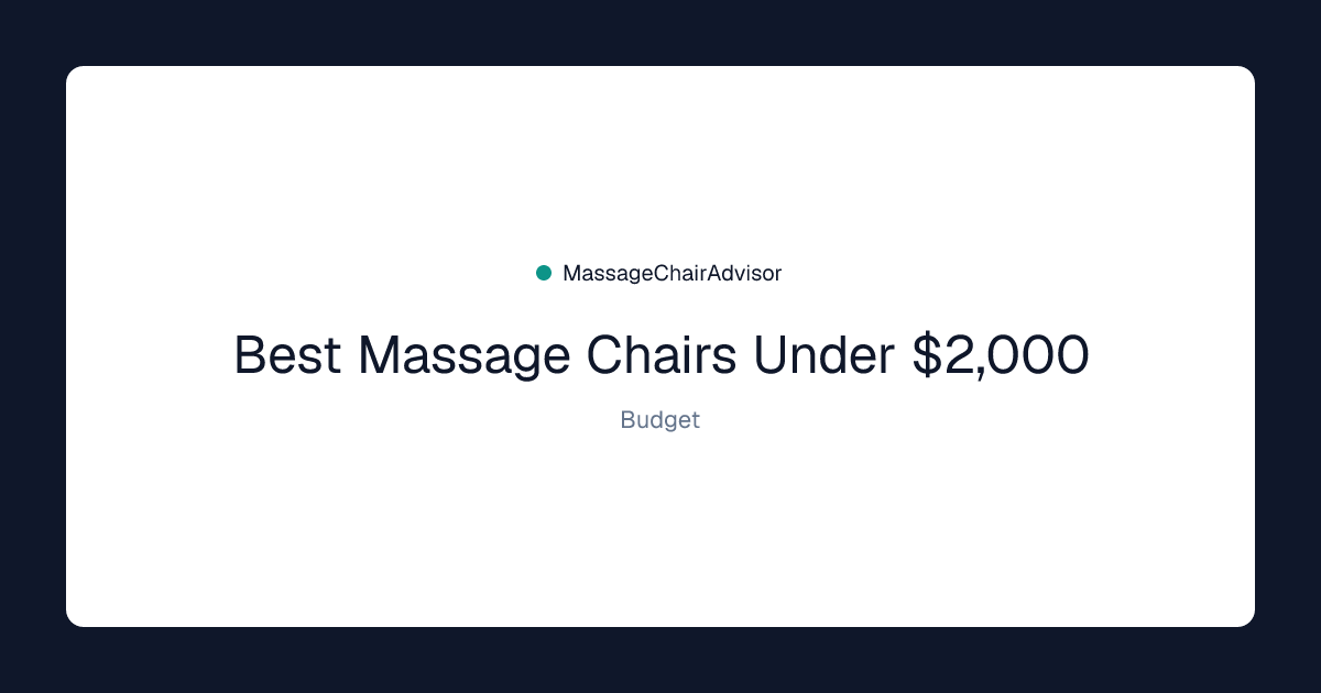 Best Massage Chairs Under $2,000 (2026): 4D Starts at $1,599 ...